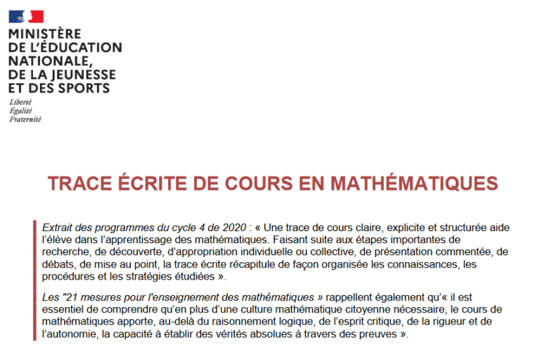 Plans Maths – Mathématiques