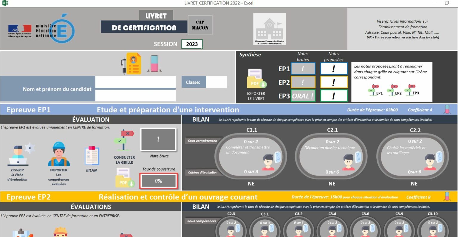 Certification – CAP Maçon session 2023 – Métiers du bâtiment et des ...