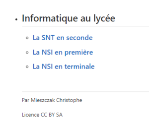 Cours de NSI – Numérique et Sciences Informatiques